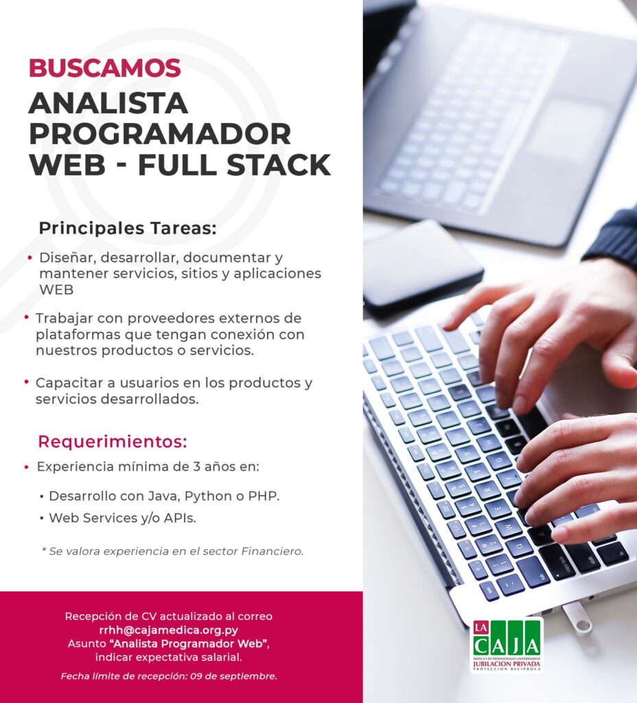 Oferta Laboral para Programador Web FullStack - IDT Paraguay