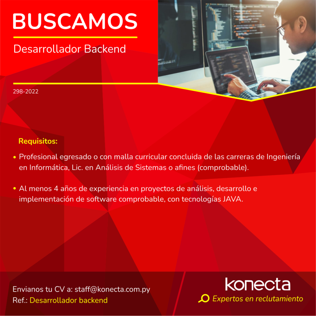 Oferta Laboral - Desarrollador Back-End | Instituto de Diseño y Tecnología