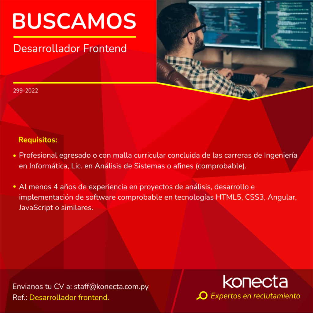 Oferta Laboral - Desarrollador Front-End | Instituto de Diseño y Tecnología