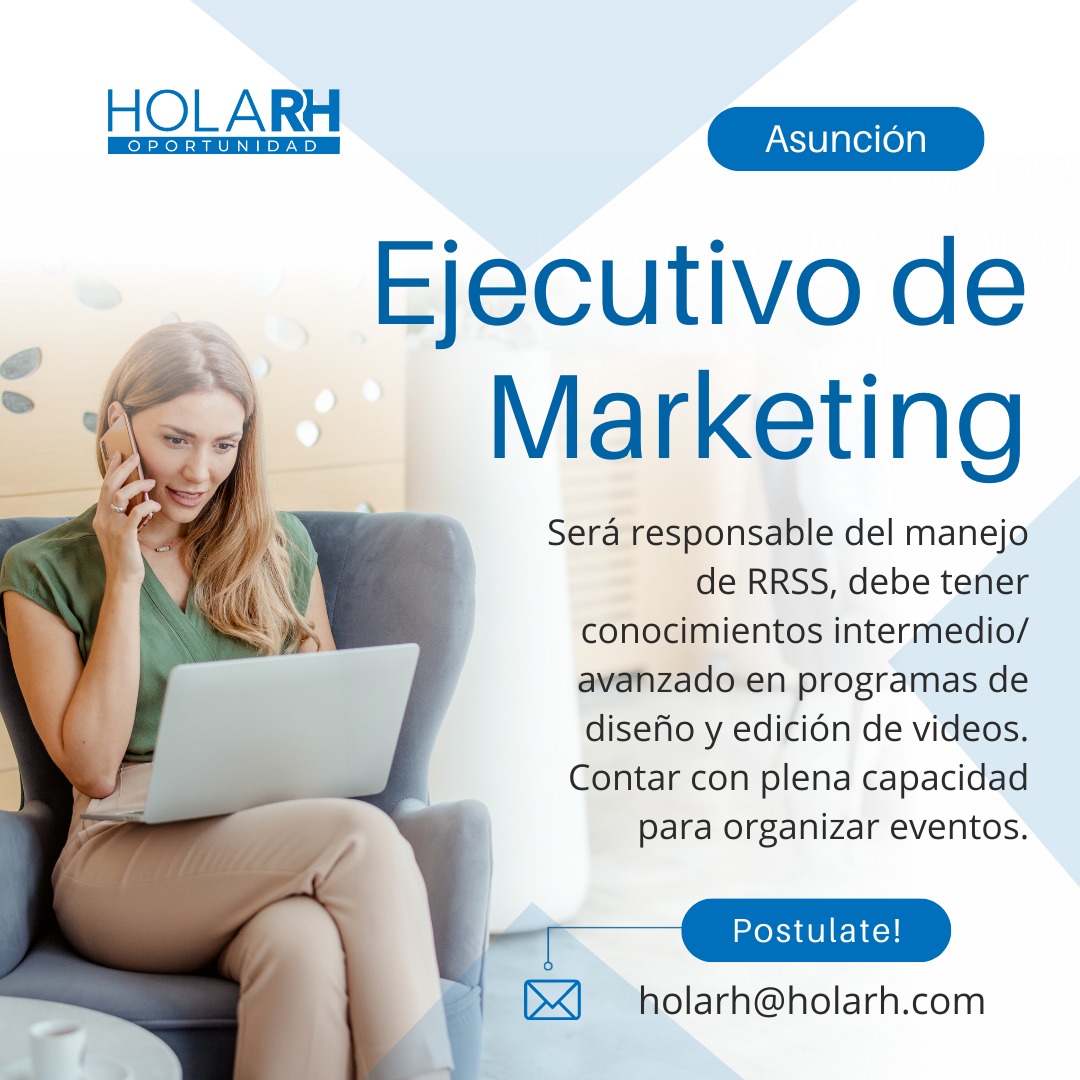Oferta laboral para Ejecutivo de Marketing