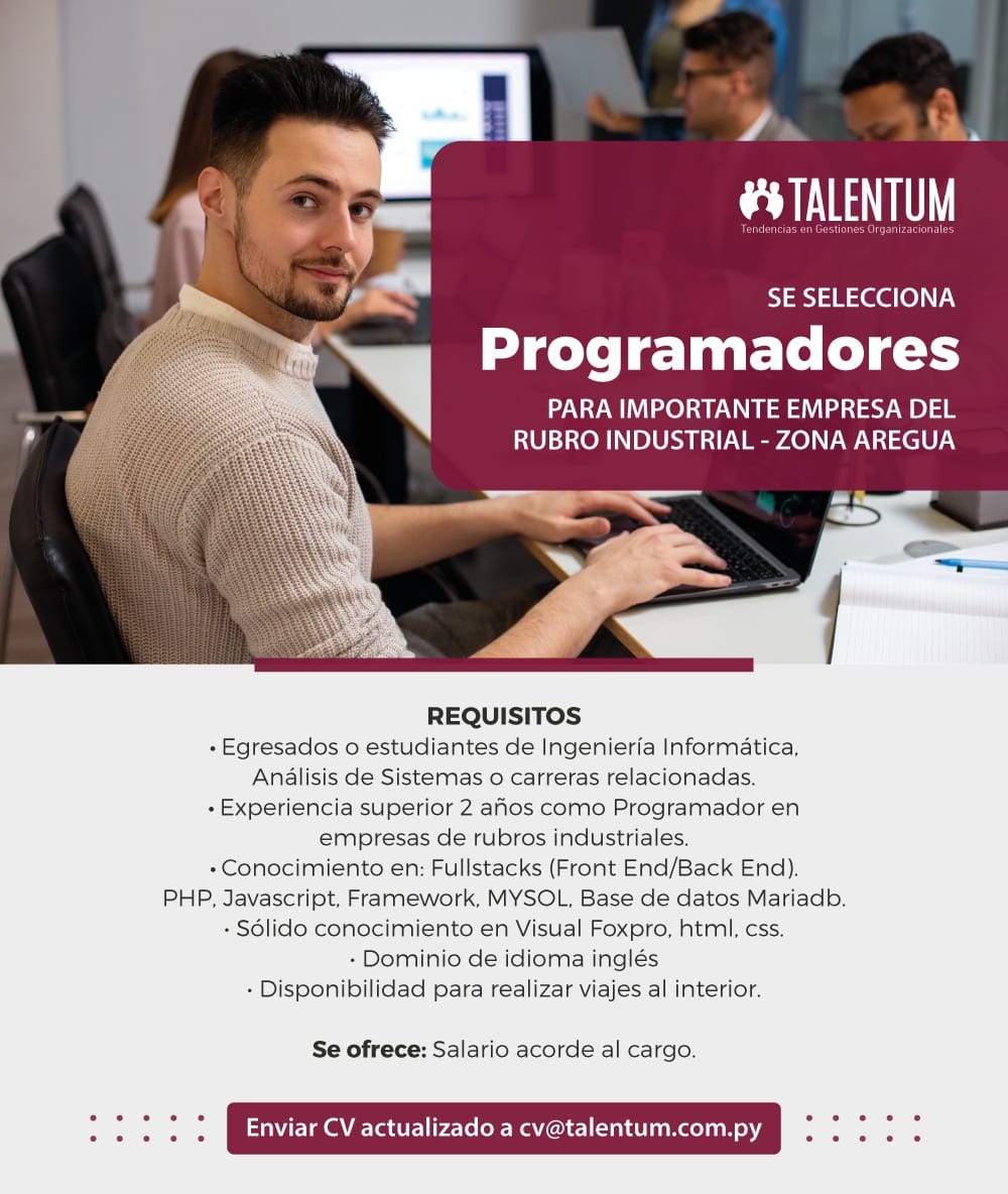Nueva Oferta Laboral para Programadores